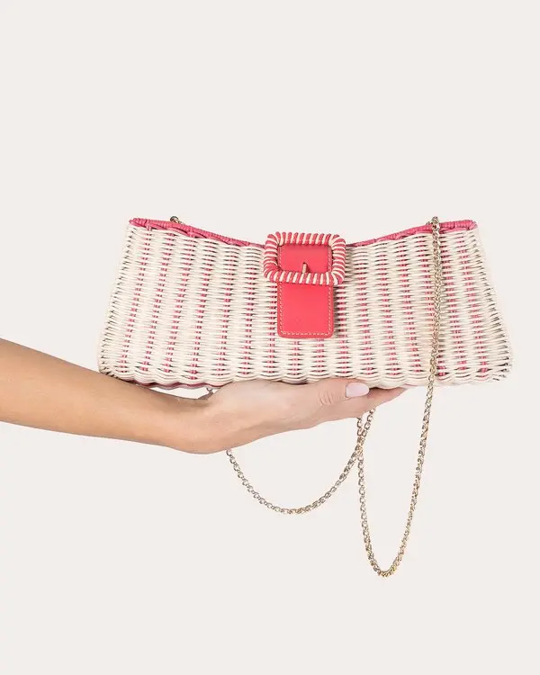 Rodo Nathalie Woven Wicker Clutch
