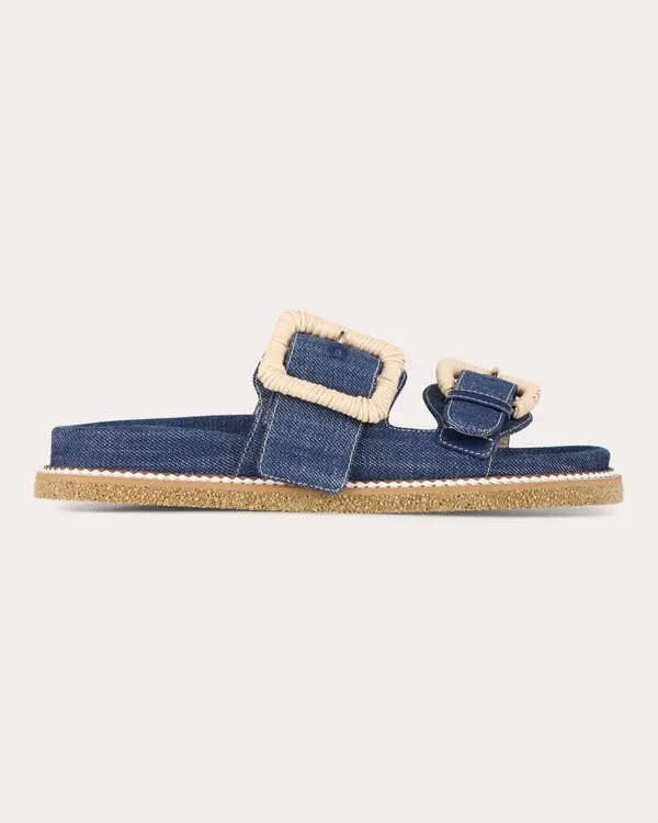 Rodo Robin Denim Wicker Buckle Sandal - Blue
