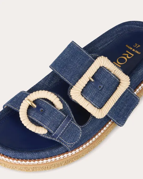 Rodo Robin Denim Wicker Buckle Sandal
