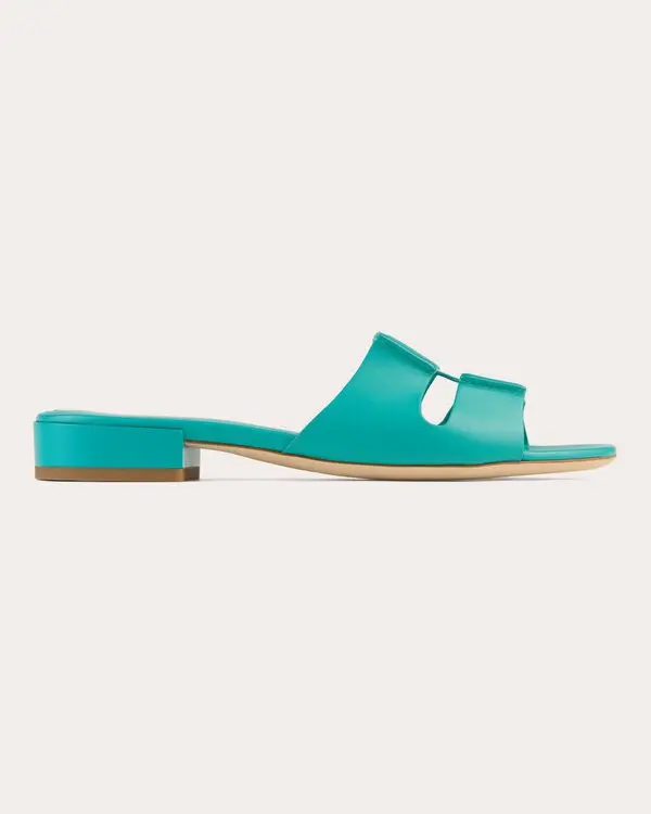 Rodo Sellier Laser-cut Leather Sandal - Blue
