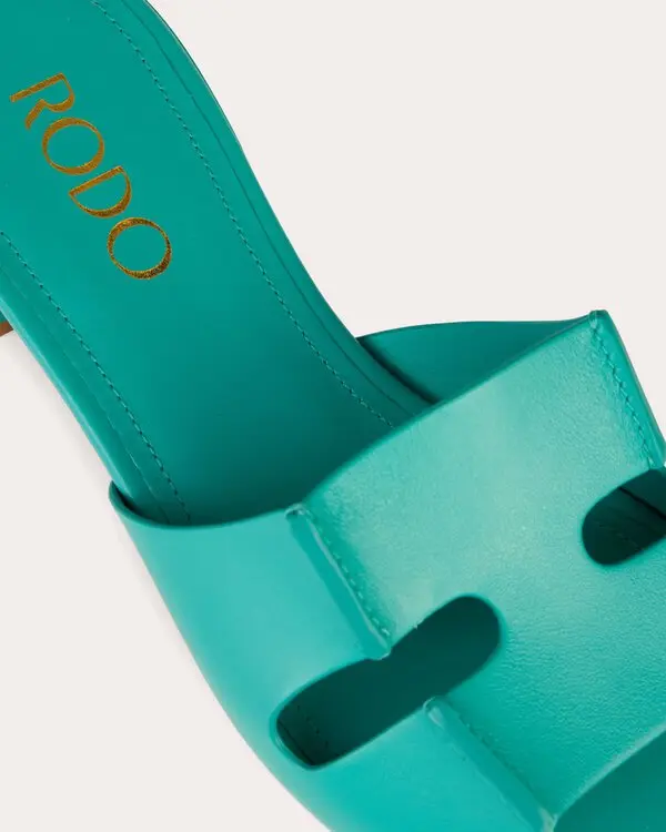 Rodo Sellier Laser-cut Leather Sandal - Blue