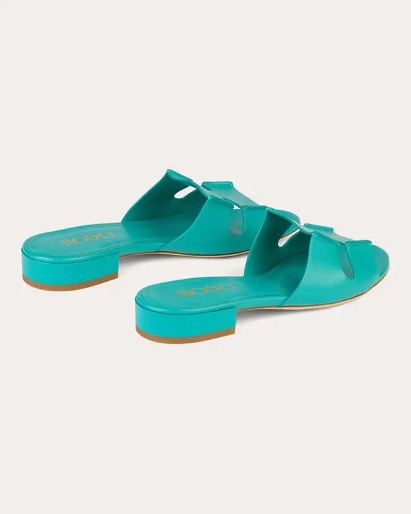 Rodo Sellier Laser-cut Leather Sandal - Blue