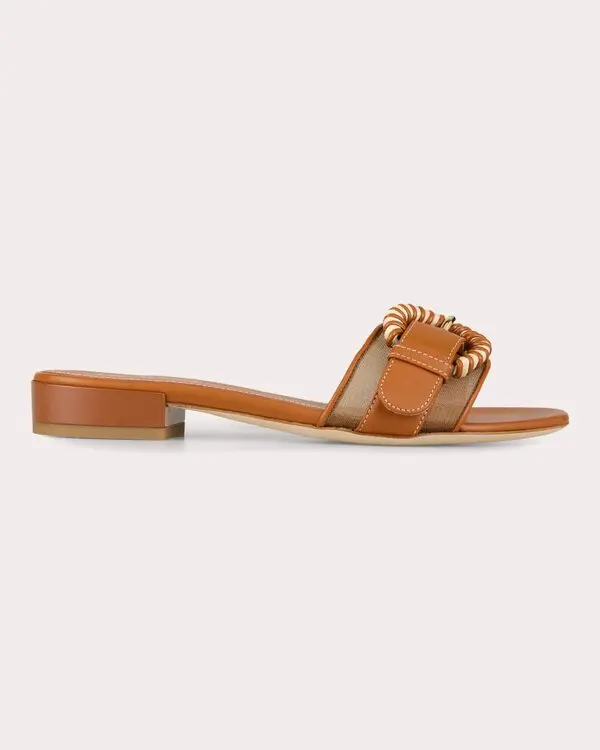 Rodo Opal Mesh Leather Buckle Sandal - Neutral