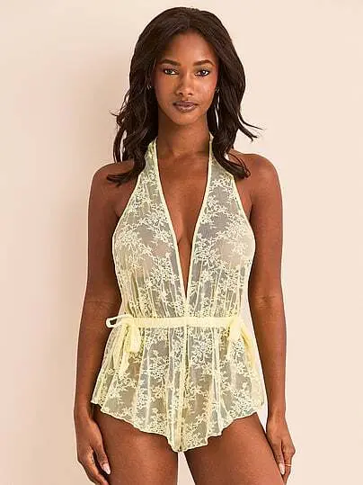 Victoria's Secret Adore Me Danie Romper - Yellow