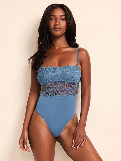 Victoria's Secret Lace Teddy Bodysuit - Blue