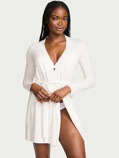 Victoria's Secret Sosoft™ Modal Ultra-fine Short Robe - White,ivory