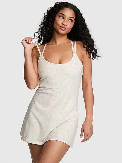 Pink All-day Cotton™ Strappy Mini Dress - White,ivory