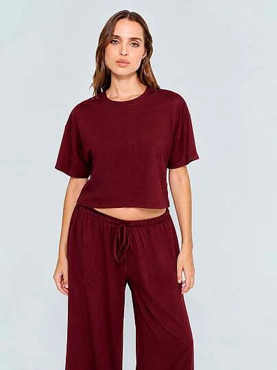 Victoria's Secret Cloud Crop Tee - Red