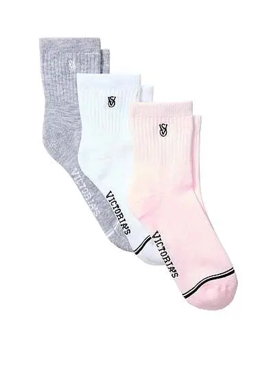 Victoria's Secret 3-pack Quarter Socks - Print