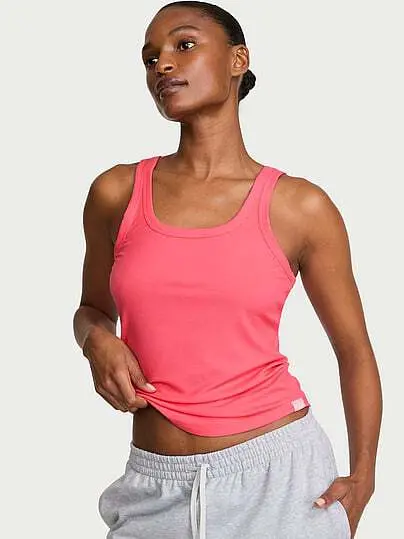 Victoria's Secret Vs Iconic Rib Square-neck Tank Top - Pink