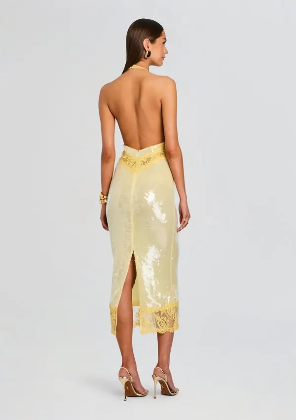 Retrofete Sequin Lace Midi Dress - Yuzu | Editorialist