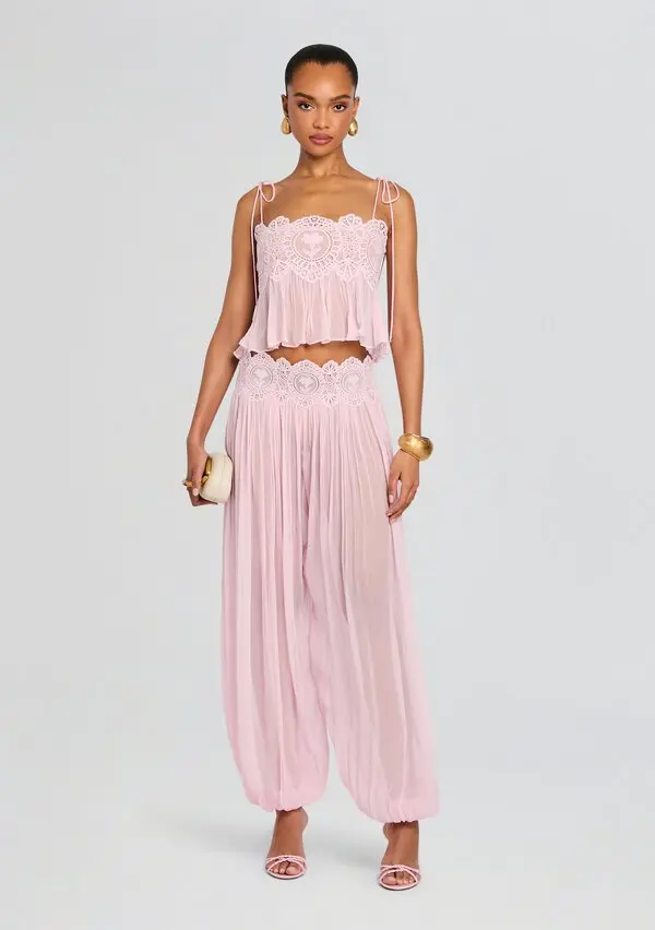 Retrofete Dreamy Chiffon Pant - Rosa
