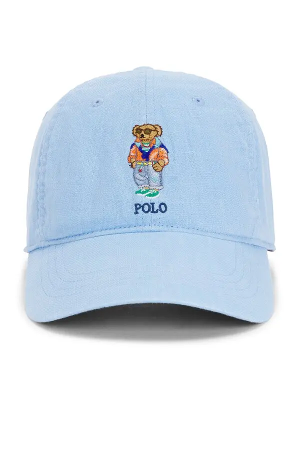 Polo Ralph Lauren Tissue Linen Novelty Bear Sport Cap - Austin Blue