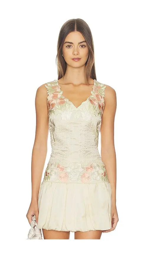 Tularosa Lorraine Embellished Floral Top
