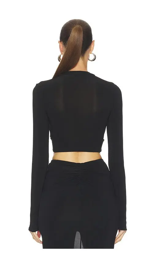 HAELO Knotted Long Sleeve Cropped Top