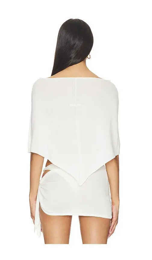 Frankies Bikinis Scout Knit Poncho - White