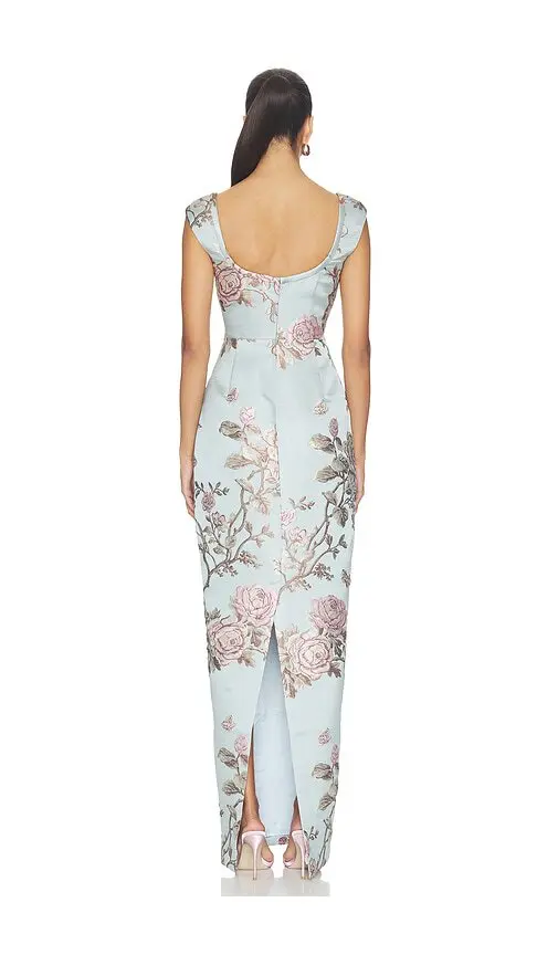 SAU LEE Brooke Brocade Gown