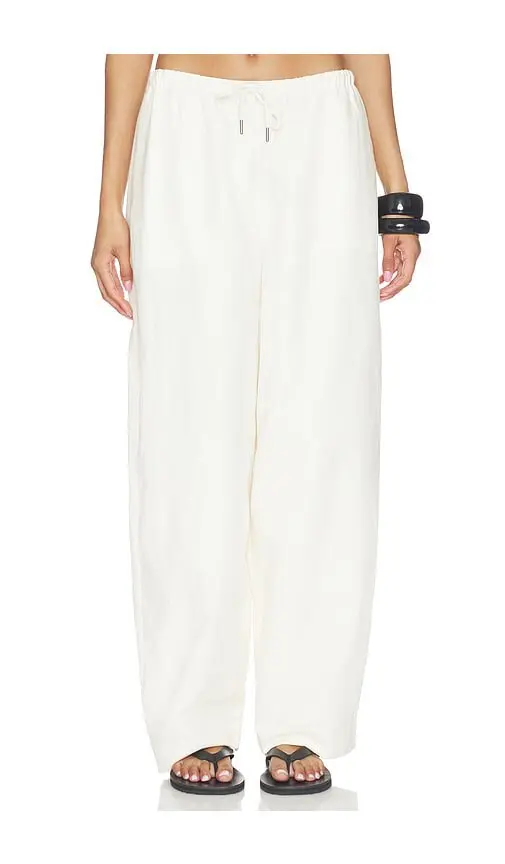 ST. AGNI Fine Drawstring Relaxed Pants - Ivory