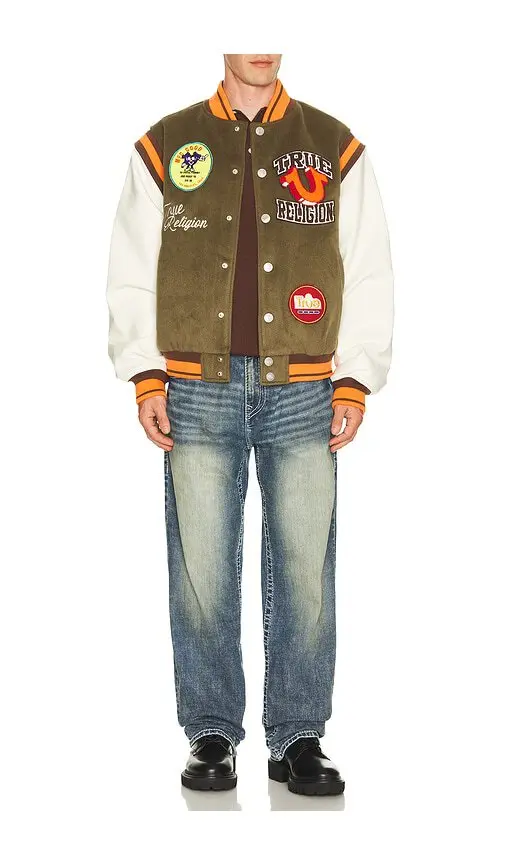 True Religion Garden Logo Retro Varsity Jacket
