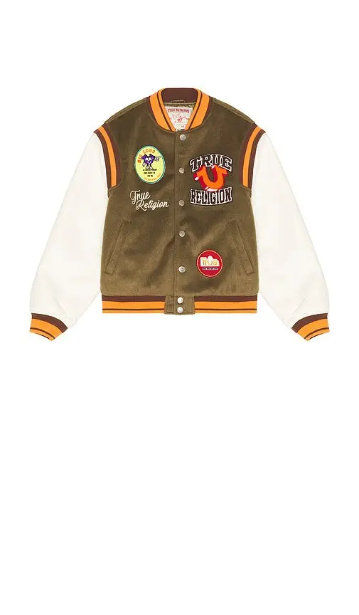 True Religion Garden Logo Retro Varsity Jacket