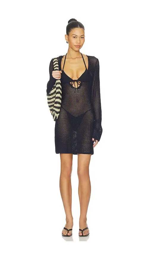 Good American Crochet Mini Dress - Navy