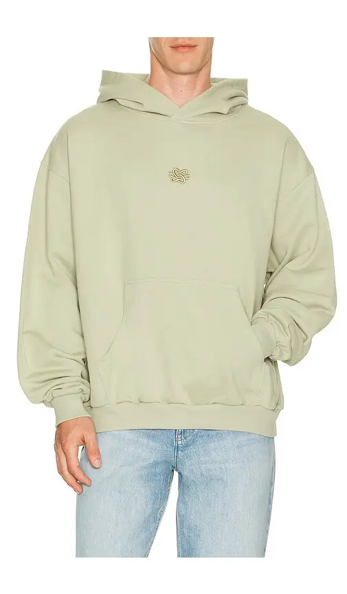 Filling Pieces Boxy Embroidered Hoodie - Sage