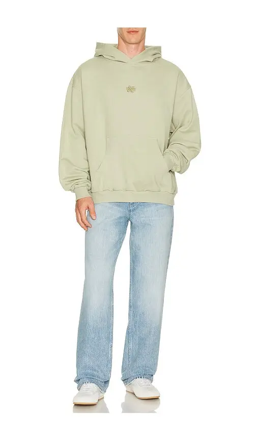 Filling Pieces Boxy Embroidered Hoodie - Sage