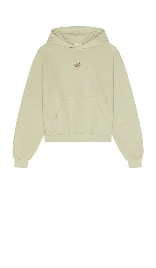 Filling Pieces Boxy Embroidered Hoodie - Sage