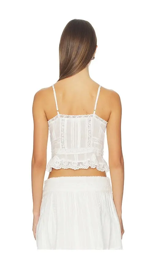 LoveShackFancy Avra Top With Lace Detailing
