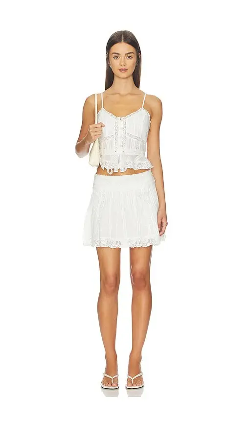 LoveShackFancy Avra Top With Lace Detailing