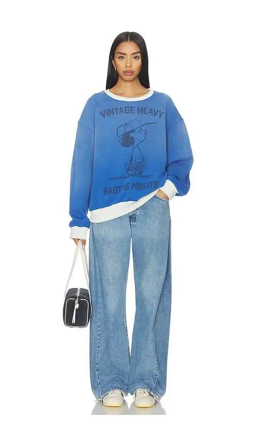 VINTAGE HEAVY X Peanuts Lucy Ragtime Crewneck Sweater