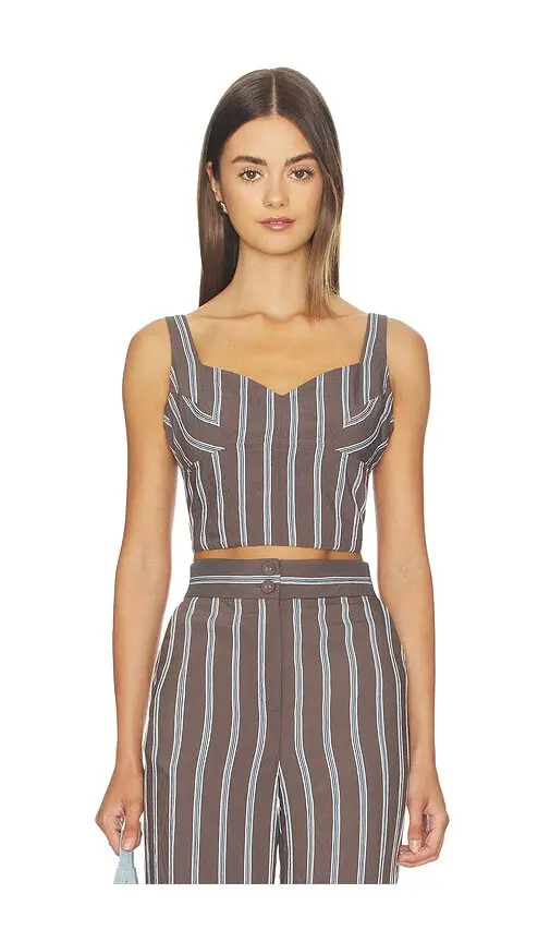 Veronica Beard Vonette Striped Cropped Top