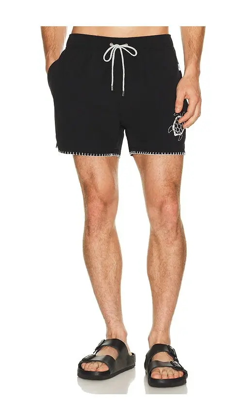 VINTAGE SUMMER Embroidered Shortie Volley - Black