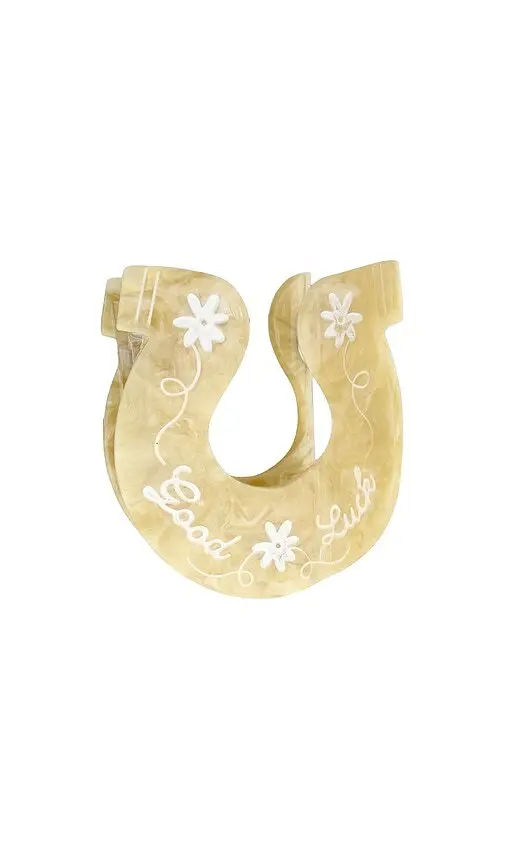 SOLAR ECLIPSE Hand-painted Horseshoe Claw Clip - Tan