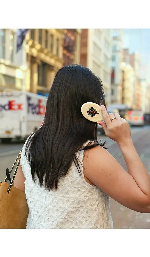 SOLAR ECLIPSE Hand-painted Clover Handbag Hero Brush