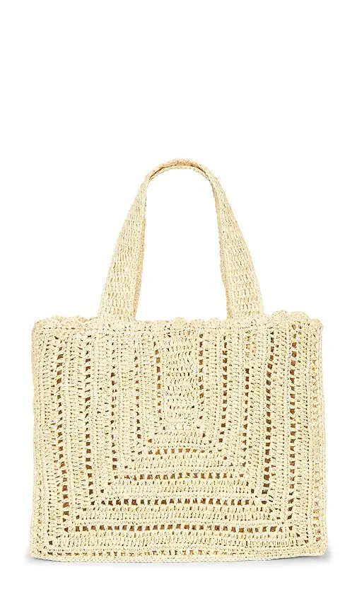 BTB LOS ANGELES Beth Raffia Tote Bag