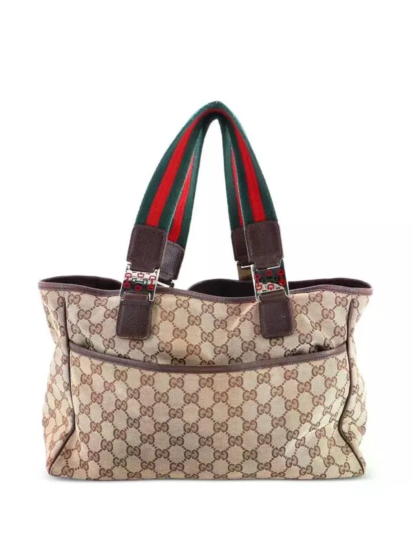 Gucci Web Handle Buckle Gg Canvas Large Tote Bag