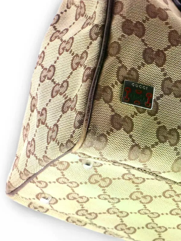 Gucci Web Handle Buckle Gg Canvas Large Tote Bag