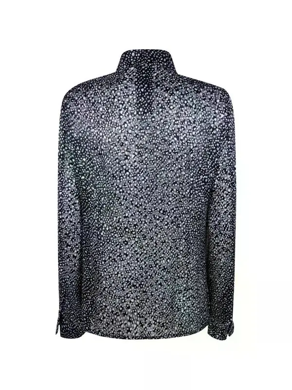 SAPIO Devoré Graphic-pattern Shirt - Black