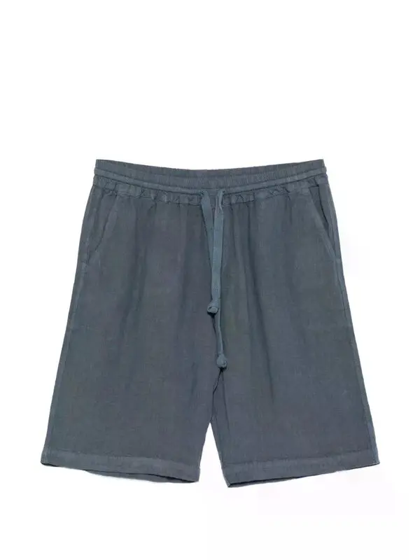 Fedeli Drawstring Linen Shorts - Blue