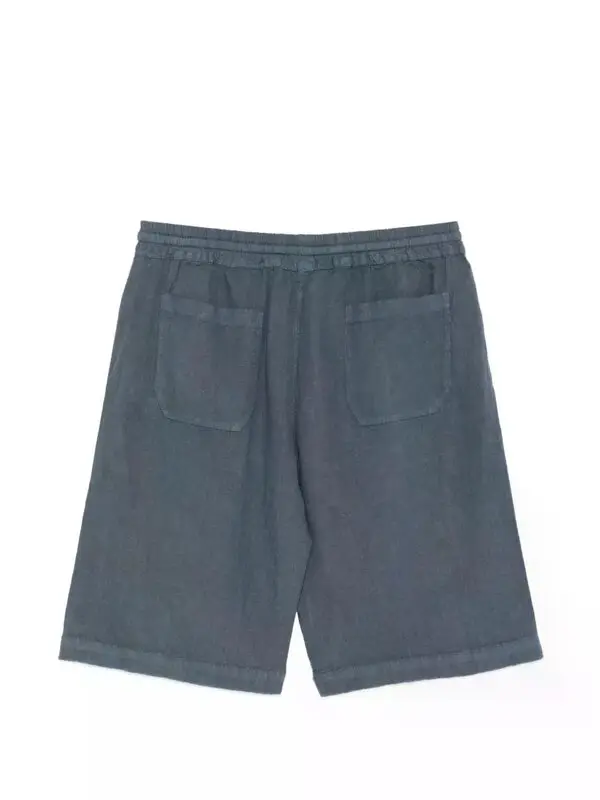 Fedeli Drawstring Linen Shorts - Blue