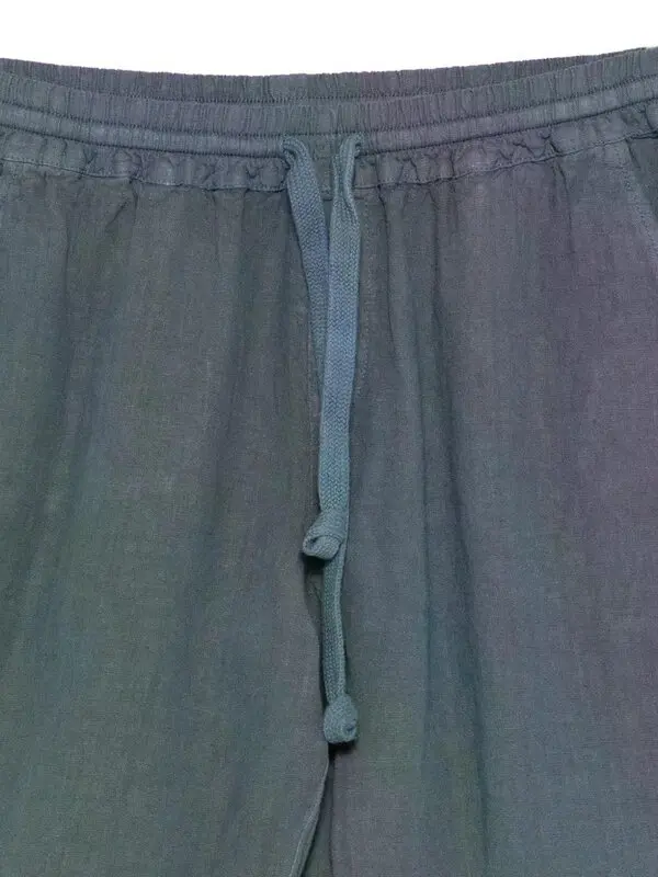 Fedeli Drawstring Linen Shorts - Blue
