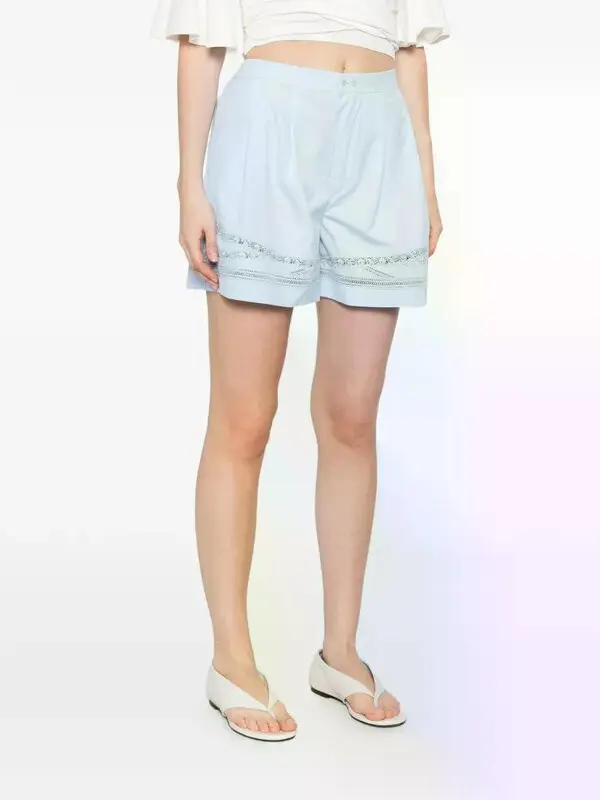 Ermanno Scervino Lace-trim Cotton Shorts - Blue