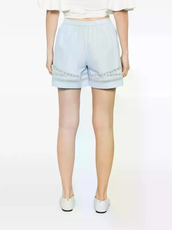 Ermanno Scervino Lace-trim Cotton Shorts - Blue