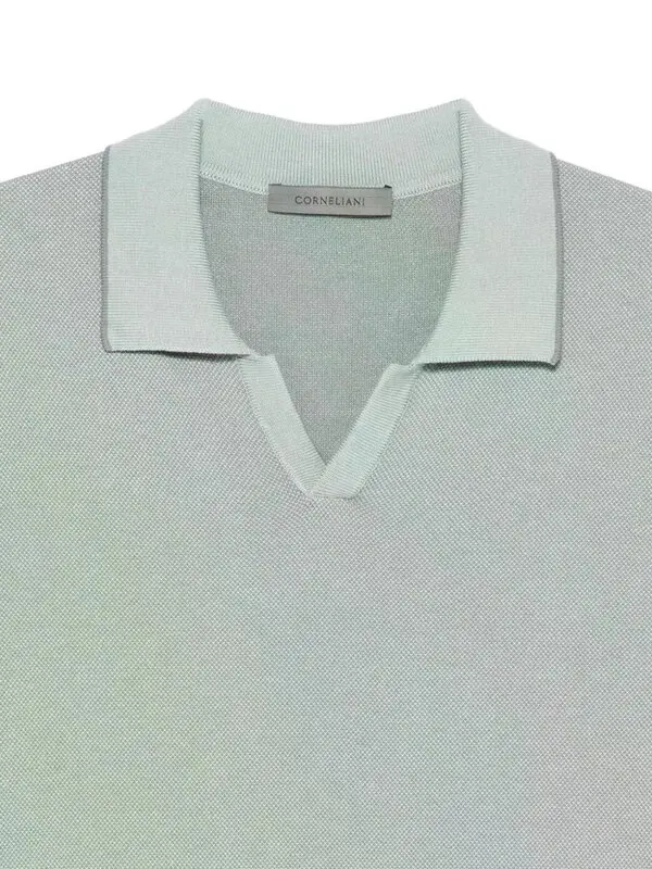 Corneliani Textured-knit V-neck T-shirt