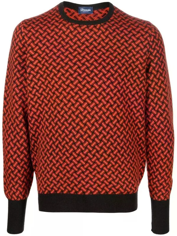 DRUMOHR Patterned Cashmere Jumper - Red