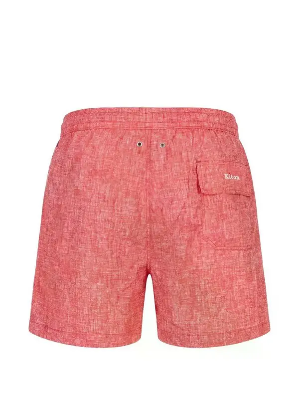 Kiton Drawstring Swim Shorts - Red
