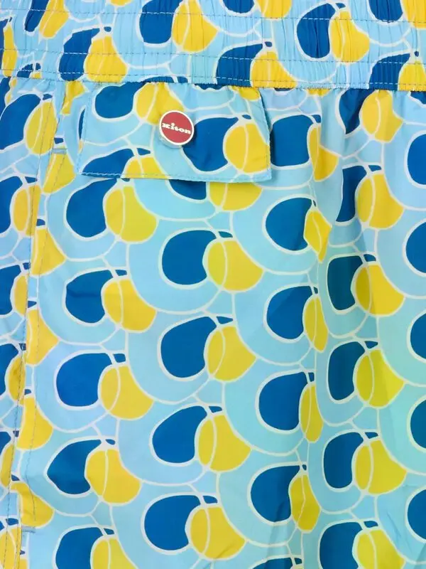 Kiton Abstract-print Swim Shorts - Blue