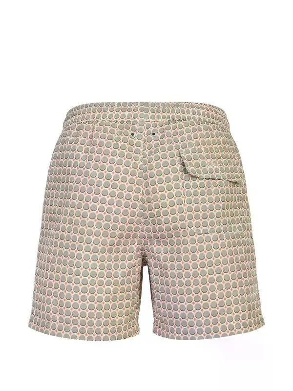 Kiton Geometric-print Swim Shorts - Neutrals