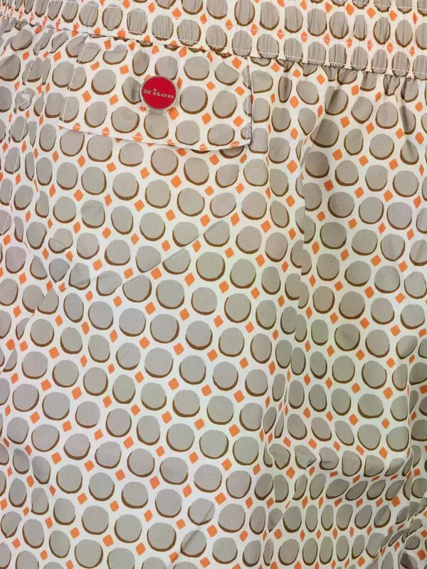 Kiton Geometric-print Swim Shorts - Neutrals